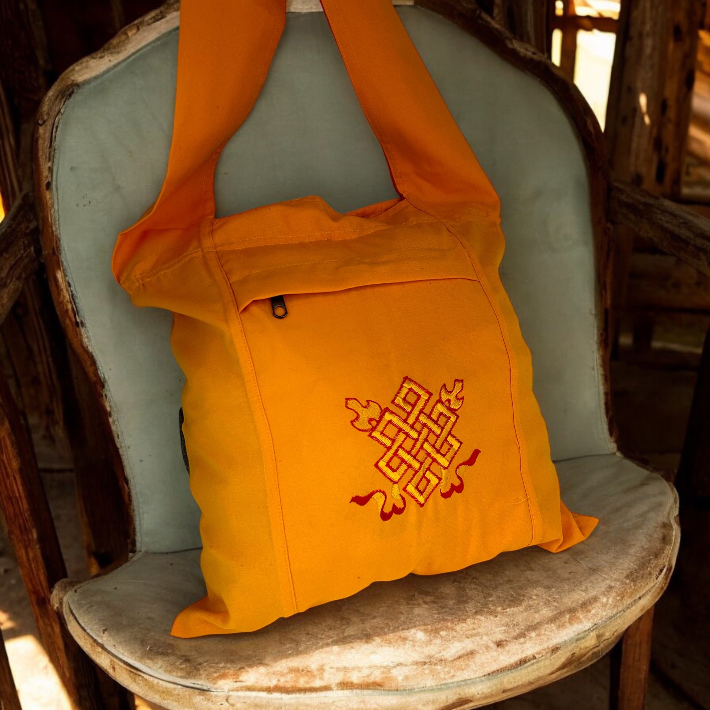 Dharma Bag (Endless Knot, Yellow) – Tibetan Spirit