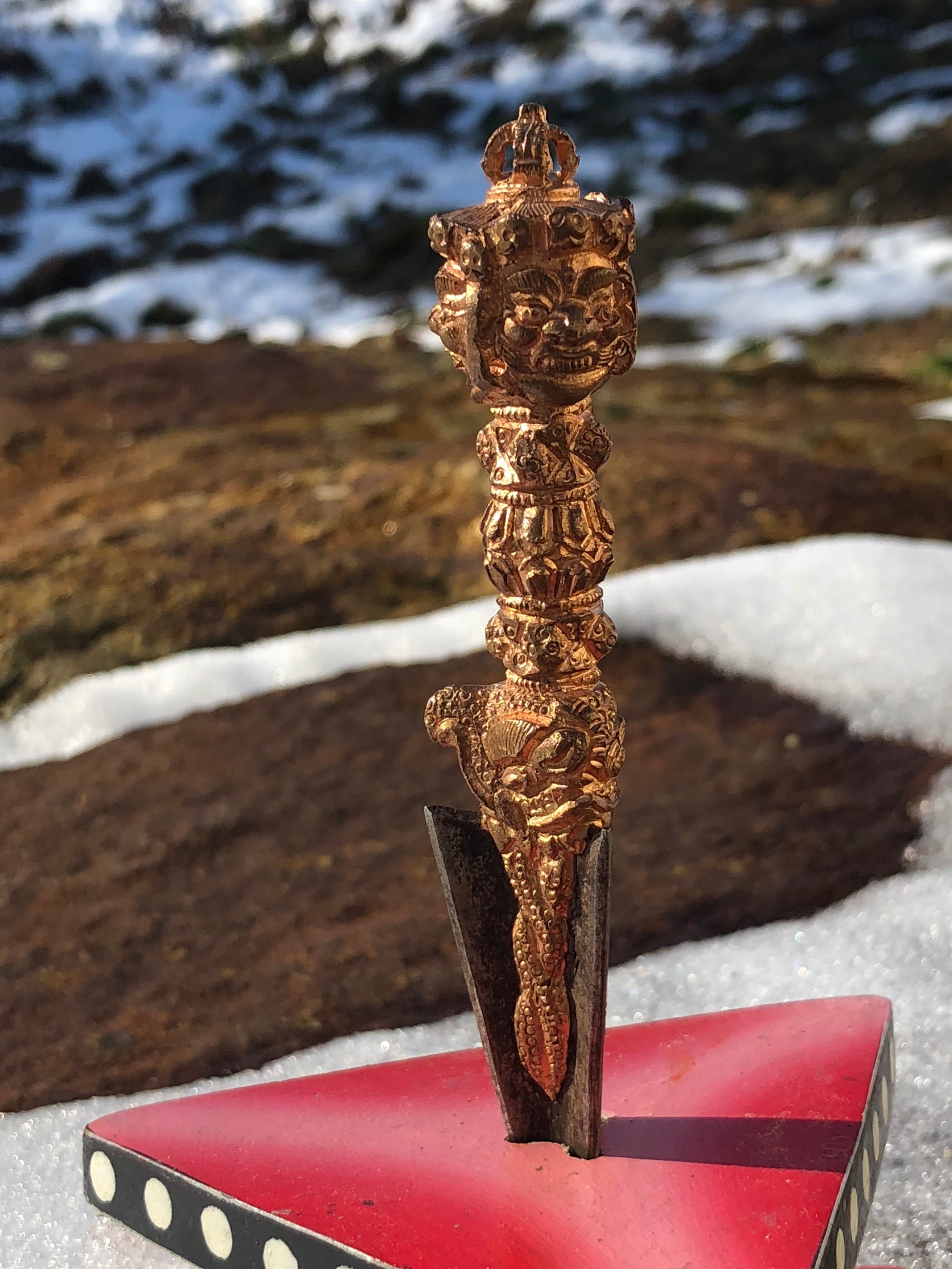 3-Faced Phurba (Copper, 5") – Tibetan Spirit