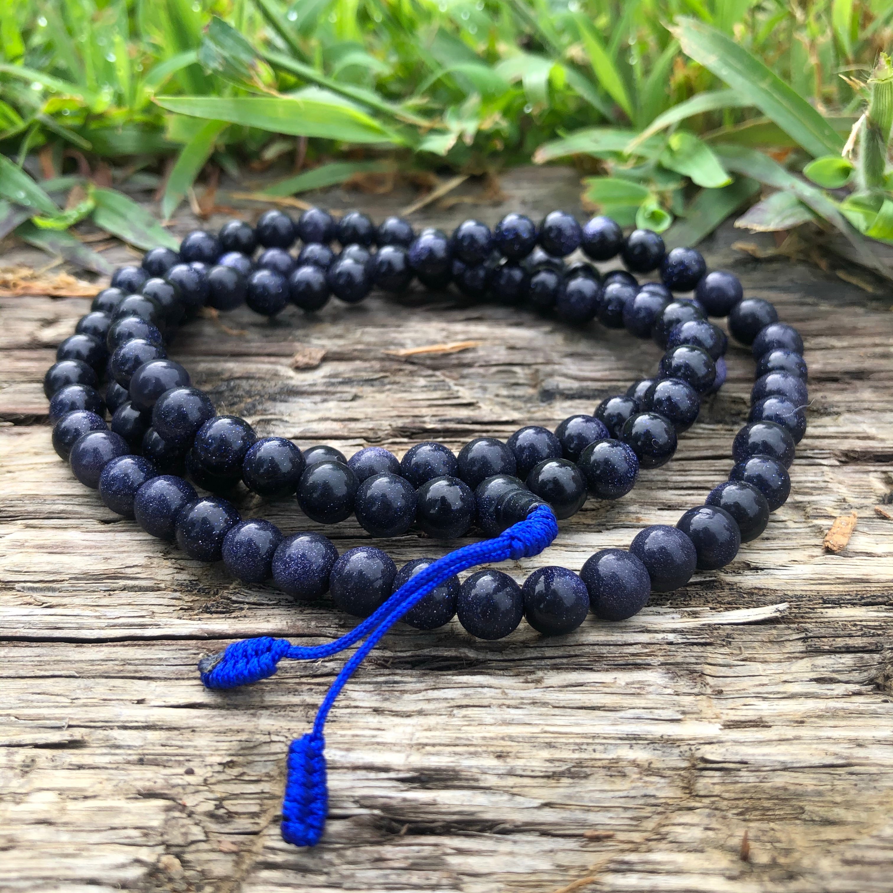 Blue Sunstone Mala (108 Beads) – Tibetan Spirit