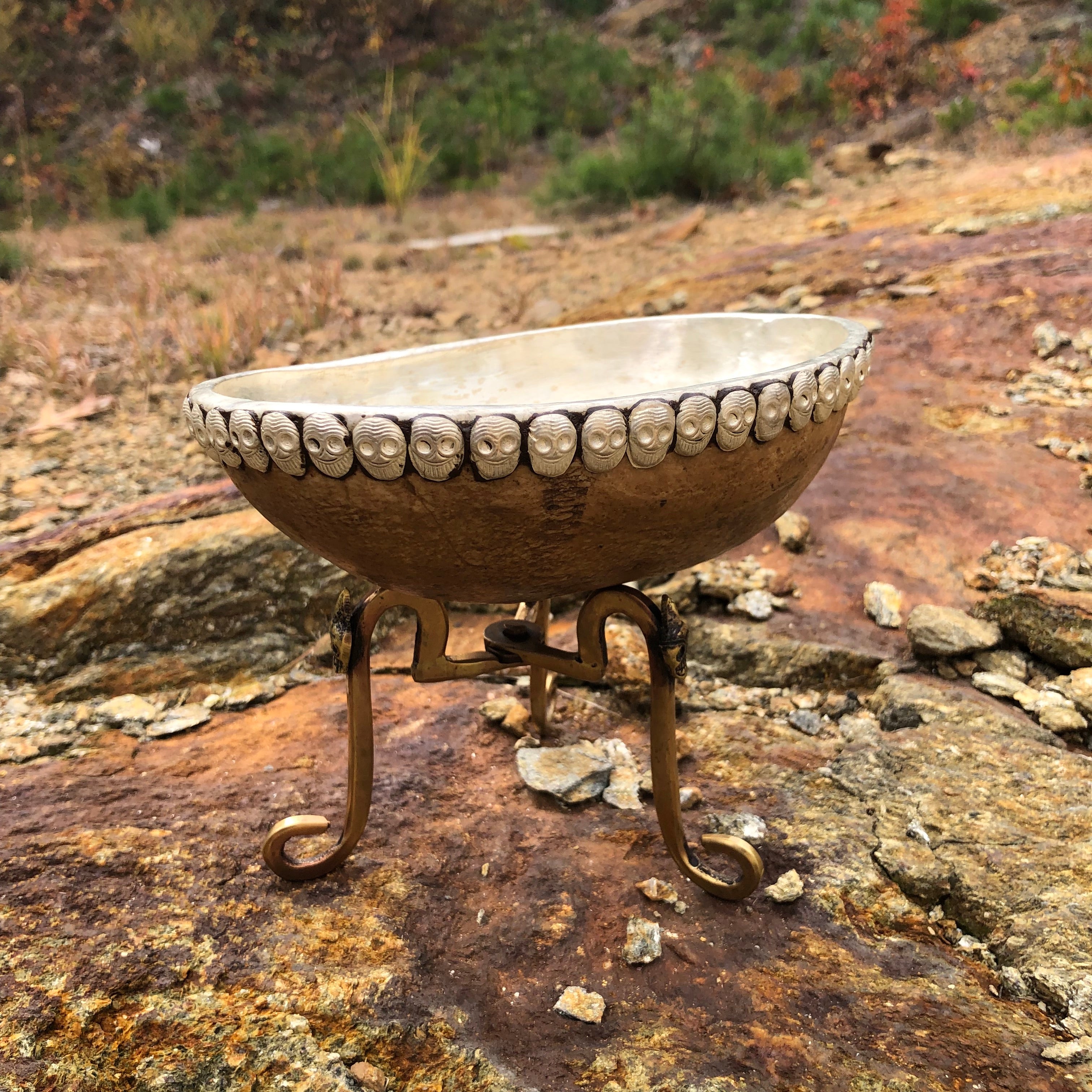 Silver Plated Kapala (Resin, 7"x5") – Tibetan Spirit